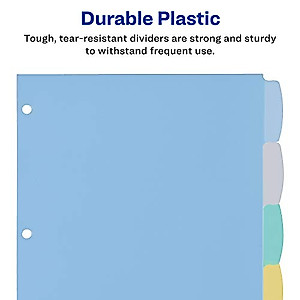Avery Big Tab Write & Erase Durable Plastic Dividers for 3 Ring Binders, 8-Tab Sets, Pastel Colors, 3 Sets of Binder Dividers, Great for Organizing Reports, Presentations, and More (31351)