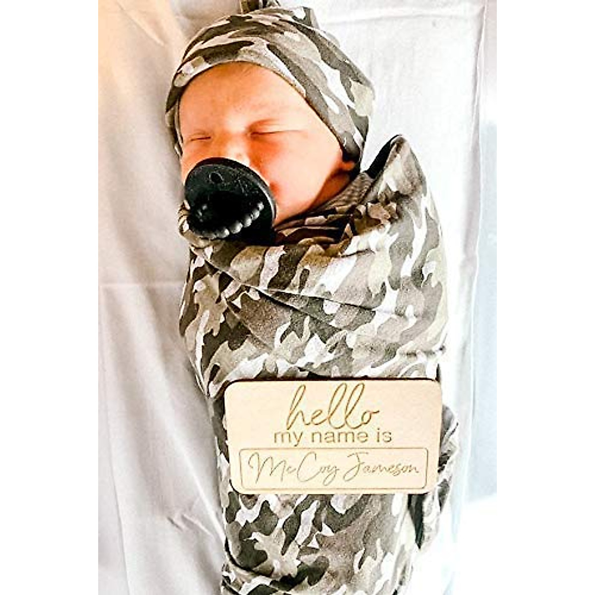 Custom Baby Name Sign Hospital Welcome 3D Hello Name Announcement Plaque Laser Cut Wood Photo Prop Sign Design Trendy