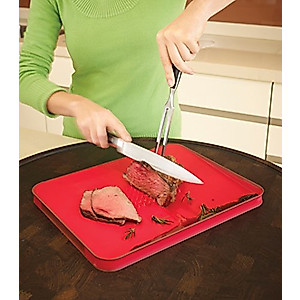 Joseph Joseph Cut & Carve Multi-Function Cutting Board, Large, Red