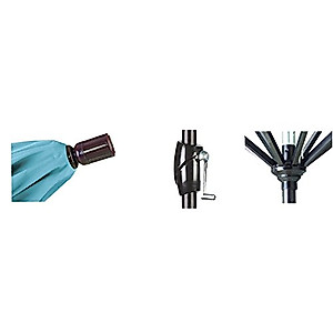 California Umbrella GSPT908117-5407 9' Round Aluminum Market, Crank Lift, Push Button Tilt, Bronze Pole, Sunbrella Henna Patio Umbrella, 9-Feet