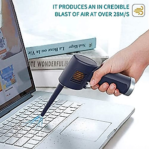 ALAGOON Cordless Electric Air Duster, Powerful 33000 RPM Air Blower, Replacement for Canned Air Spray Cans，Computer Keyboard Cleaner,10W Fast Charging(Blue)