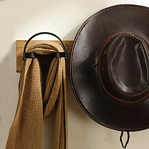 Taozun Cowboy Hat Rack 4 Packs Cowboy Hat Holder Hat Hanger Wall Mount Black Hat Hooks for Display(A Beautiful Christmas Gift)