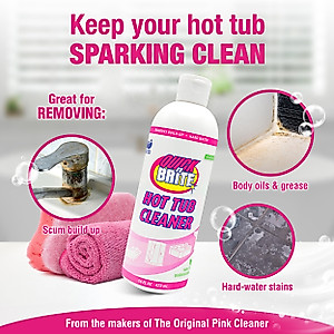 Quick N Brite Heavy Duty Hot Tub Cleaner Kit - Non-abrasive Cleaning Gel with Sponge and Cloth, 16 oz. (Packaging May Vary)