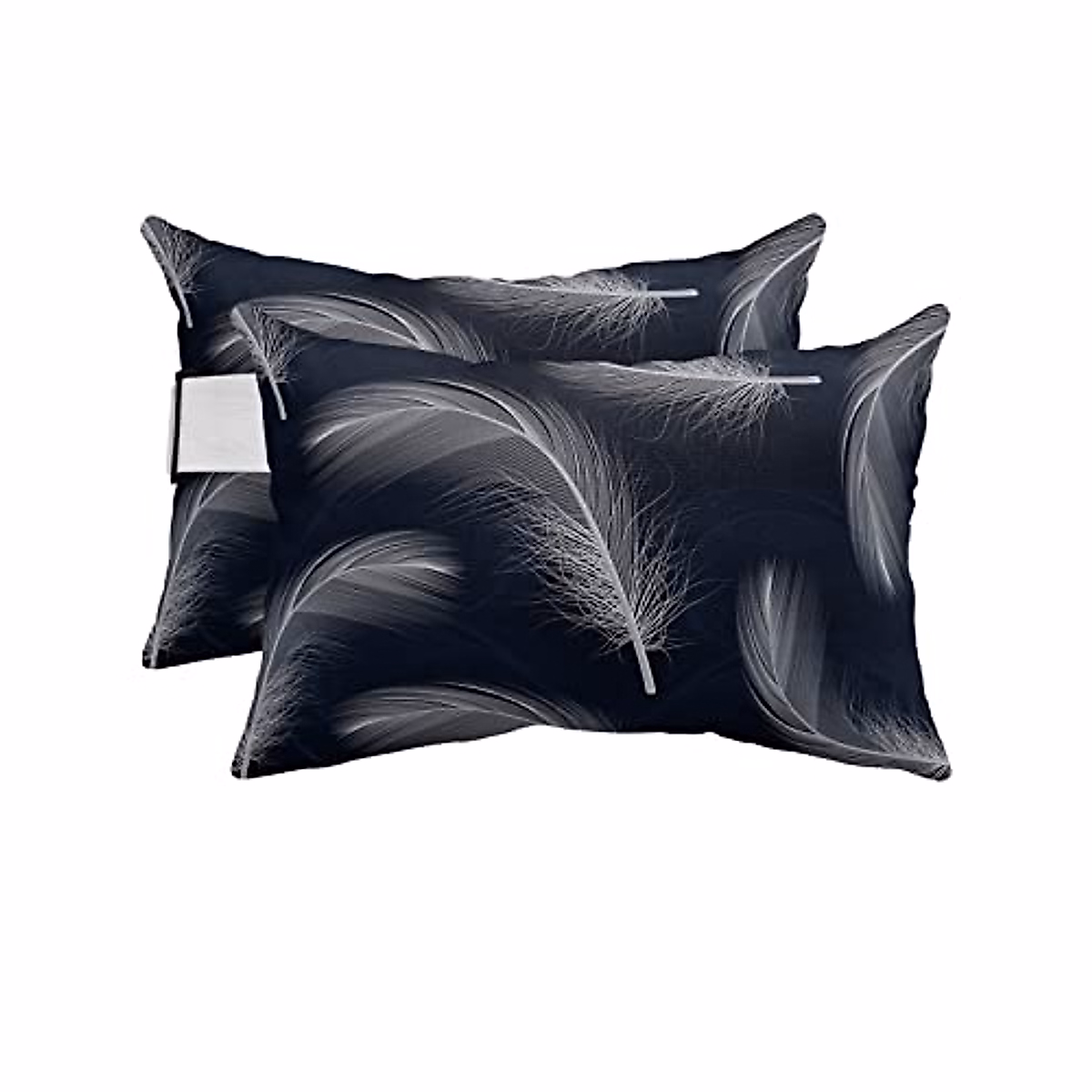 Recliner Head Pillow Ledge Loungers Chair Pillows with Insert White Gradient Feather Blue Background Lumbar Pillow with Adjustable Strap Outdoor Waterproof Patio Pillows for Beach Pool Chair, 2 PCS