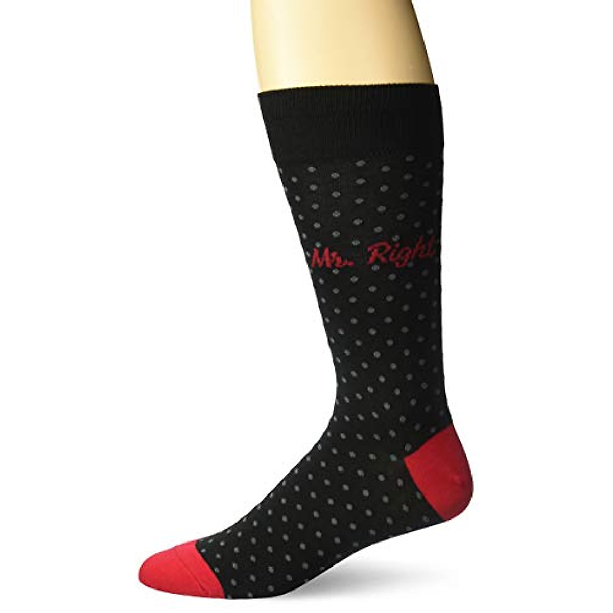 Hot Sox Men's Wedding Bliss Novelty Fashion Casual Crew Socks, Mr. Right (Black), Shoe Size: 6-12