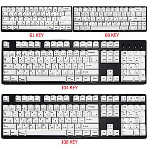 MOLGRIA Keycaps Pure White, 137 Set Simple White Keycaps for Gaming Keyboard, PBT Cherry Profile Dye Sublimation Keycap for Gateron Kailh Cherry MX 104/87/74/68/64/61 60 Keyboard