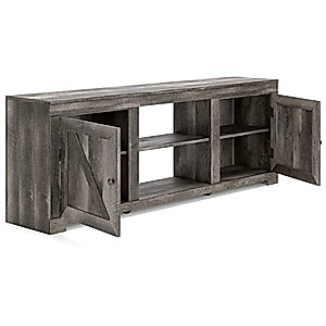 Signature Design by Ashley Wynnlow Rustic TV Stand with Fireplace Option for TVs up to 72", Gray