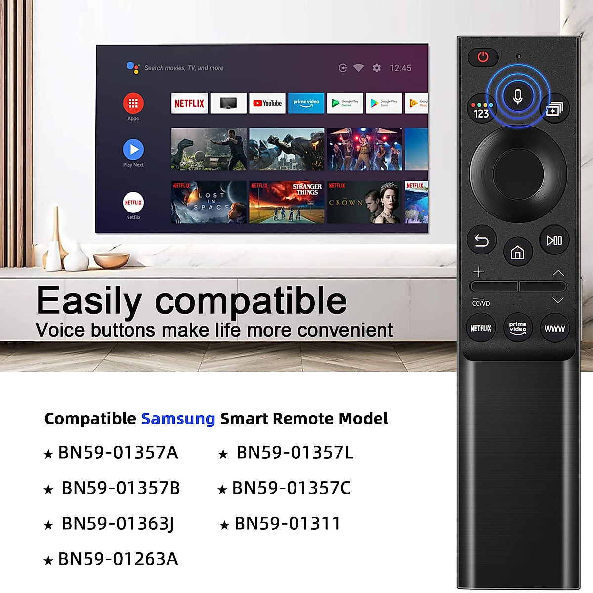 2021 New BN59-01357F Voice Replace Remote Control for Samsung Smart Bluetooth The Frame QLED 4K 8K Smart TV Sub BN59-01357B BN59-01357C TV QLED Series Q60A Q70A Q80A QN85A QN90A QN800A QN900A