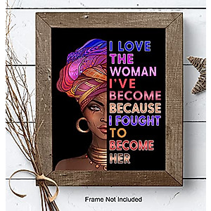 African American Afrocentric Wall Art Decor - Black Art - Motivational Wall Art - Positive Quotes Wall Decor - Encouragement Gifts for Women Girls - Inspirational Quotes - Motivational Posters Sayings