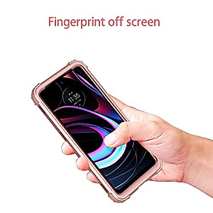 LONTECT Moto Edge 2021 Case, 5G UW Sparkly Glitter Shockproof Hybrid Protective Cover - Shiny Rose Gold