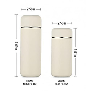 Mini 9 oz/13oz Stainless Steel Sports Water Bottle Spout Vacuum Insulated for Kids and Women Keep Hot and Cold (Ivory,9oz)