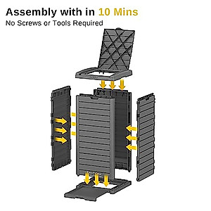 EAST OAK 31 Gallon Outdoor Trash Can, Waterproof Resin Garbage Can with Tiered Lid and Drip Tray, Outside Trash Bin for Patio, Kitchen, Backyard, Deck, Gray