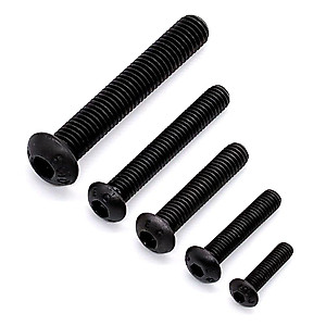 Glvaner M10-1.5 x 40mm (10 pcs) Button Head Socket Cap Screws Bolts, Black Oxide Finish, 10.49 Grade Alloy Steel, Full Thread, Allen Hex Drive