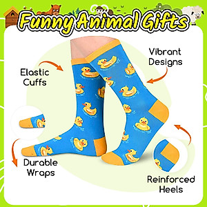 HAPPYPOP Fun Socks Rubber Duck Socks for Women Cute Duck Socks, Funny Rubber Duck Gifts Duck Lovers Gifts for Her