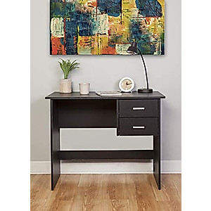 OneSpace Adina 2 Drawers Writing Desk, Black