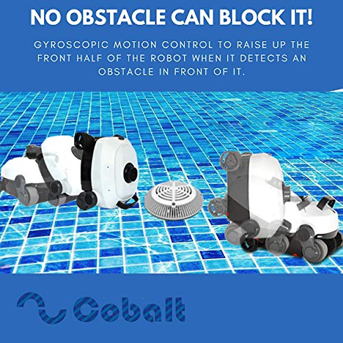 Nu Cobalt NC23 Smart Logic Robotic Pool Cleaner for Medium to Big Above Ground Pools as Well as Small inground Pools Floor Cleaner
