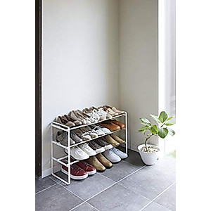 Yamazaki 7555 Extendable Shoe Rack, Frame, 3 Tiers, White