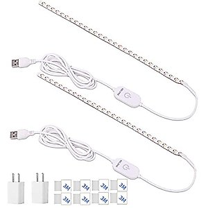 GELENZ Sewing Machine Light,30 LED Lighting Strip kit Cold White 6000k with Touch dimmer and USB Power,Fits All Sewing Machines (2pack)