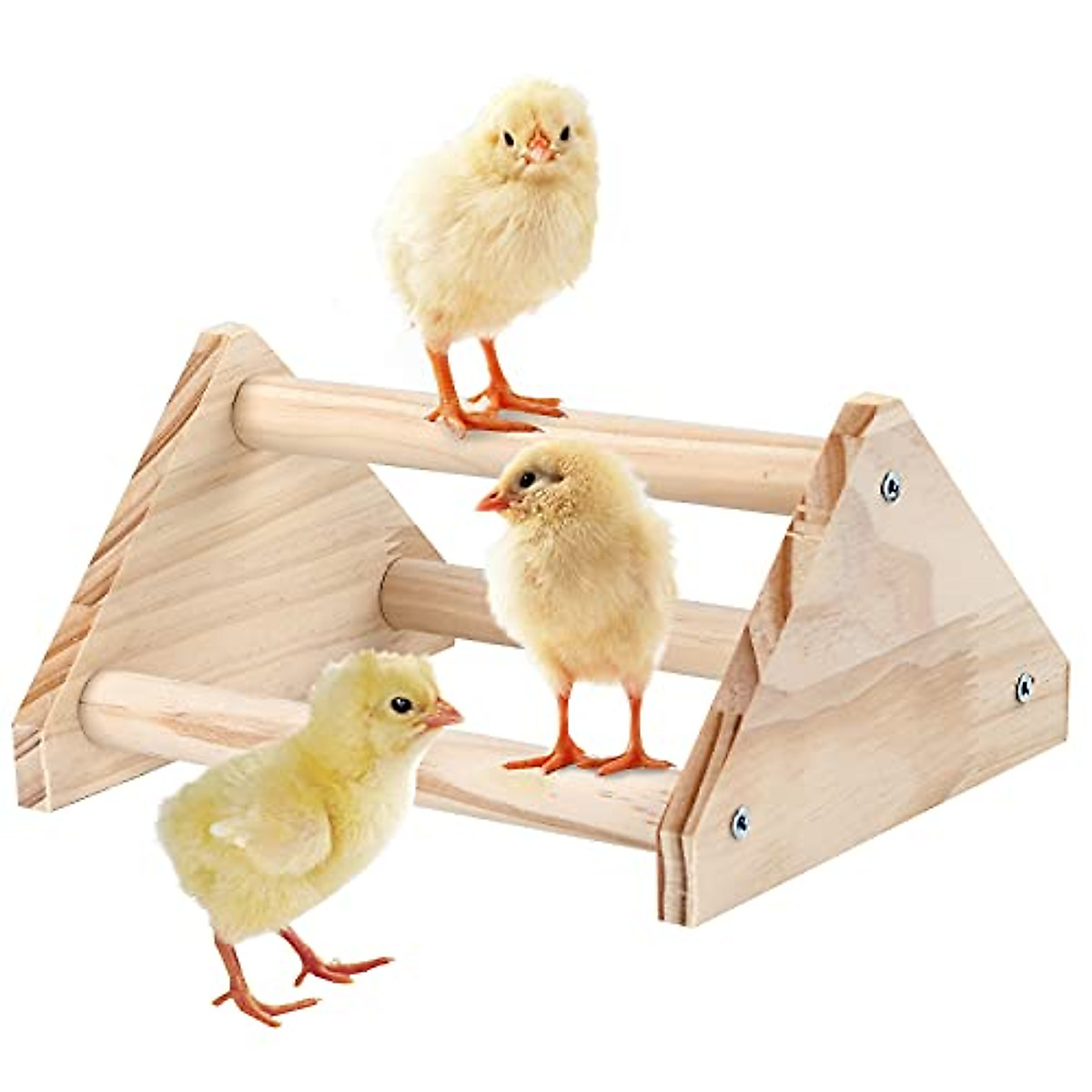 GINTUTO Chicken Perch Strong Pine Wooden Chick Jungle Gym Roosting Bar, Chick Perch Toys for Coop and Brooder for Large Bird Baby Chicks Parrot (Small)