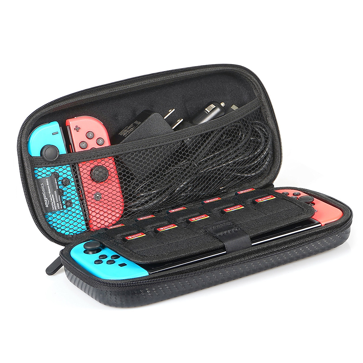 Amazon Basics Carrying Case for Nintendo Switch Console and Accessories - 10 x 2 x 5 Inches, Black
