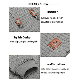 COOFANDY Mens Long Sleeve Drawstring Plaid Jacquard Hooded Sweatshirt, Grey, Medium