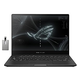Asus ROG Flow Touchscreen Laptop, 13.4'' WUXGA 1920x1200 Display, AMD Ryzen 7 6800HS, 16GB LPDDR5 RAM, 1TB SSD, NVIDIA GeForce RTX 3050, Backlit Keyboard, Win 11 Pro, Black, 32GB USB Card