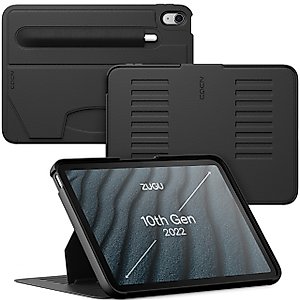 ZUGU CASE for iPad 10.9 Inch Case iPad 10th Generation Case (2022) | Slim Protective Case | Magnetic Stand & Sleep/Wake Cover 10th Gen iPad Case | Model #s A2696, A2757, A2777 | Stealth Black