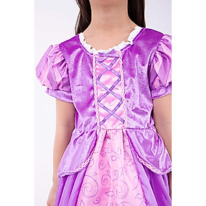 Little Adventures Rapunzel Princess Dress Up Costume (Medium Age 3-5) - Machine Washable Child Pretend Play and Party Dress with No Glitter