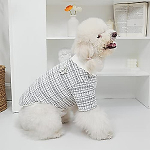 MESHEEN Elegant Premium Dog Shirt for Puppy and Cat Made of Soft Breathable Stretch Customized Fabric, Dog Clothes Use Mid Collar Short Sleeve Design Make Your Pet More Cute and Fashion