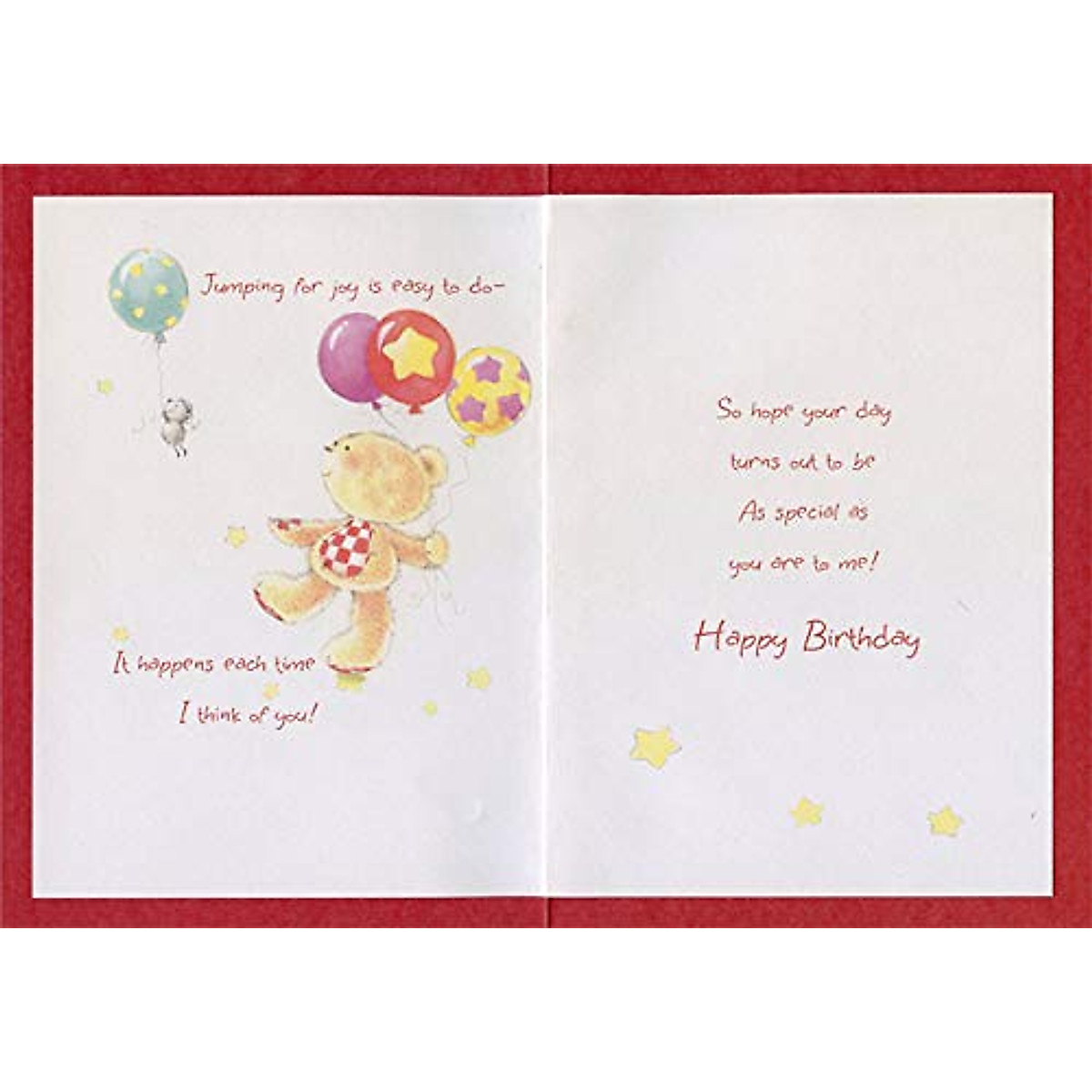 Designer Greetings Bear with 4 Balloons Juvenile Birthday Card for Godmother