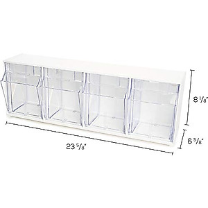 Deflecto Interlocking Multi Storage Organizer Tilt Bin, White