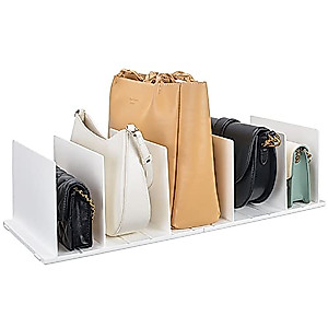 XCELLENT GLOBAL XG Purse Organizer for Closet,Plastic Shelf Dividers Organizer for Vertical Purse Handbag Sweater Shirts in Pantry Bedroom 2 Sets White HG649