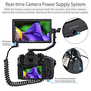 FEELWORLD S55 5.5 inch Camera DSLR Field Monitor Small Full HD 1920x1152 IPS LUT Video Peaking Focus Assist with 4K HDMI 8.4V DC Input Output Include Tilt Arm
