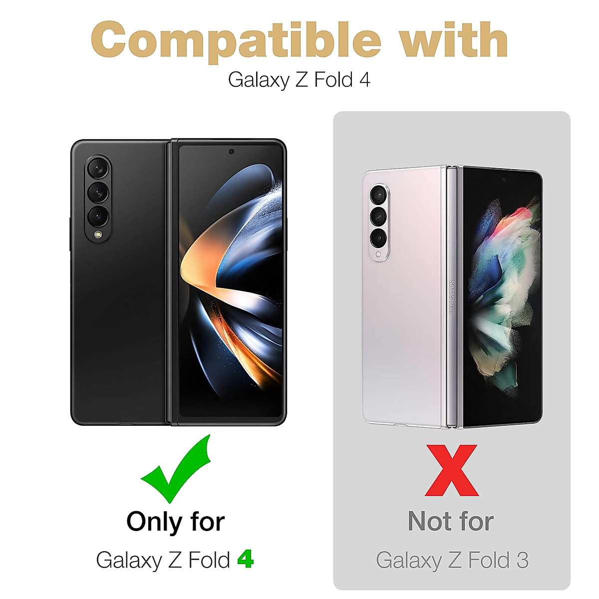 Dexnor Shielder Series Case for Samsung Galaxy Z Fold 4(2022), Military-Grade Shockproof Rugged Bumper Case Cover with Built-in Screen Protector & Kickstand,Black