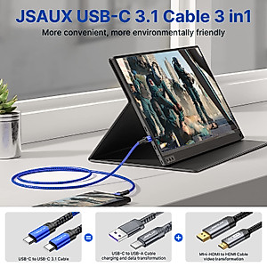 JSAUX USB C to USB C 3.1 Gen 2 Cable 10Gbps Data Transfer 3.3ft, 4K Video Monitor Video Cable 100W PD Fast Charging Thunderbolt 3 Compatible with MacBook Pro, MacBook Air, iPad Pro, Galaxy S2, Pixel