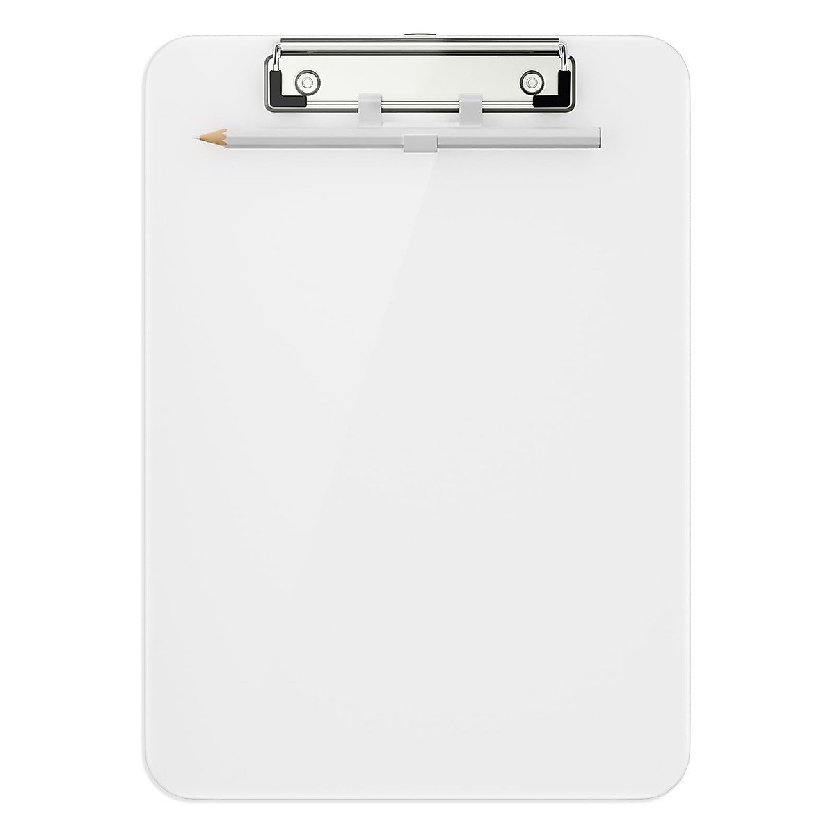 Hongri Plastic Clipboard, White Clipboard Standard A4 Letter Size Clipboards for Nurses, Students, Office and Women, Clipboard with Pen Holder and Low Profile Clip, Size 12.5 x 9 Inch, (White)