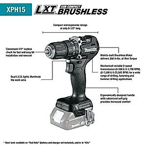 Makita CX205RB 18V LXT® Lithium-Ion Sub-Compact Brushless Cordless 2-Pc. Combo Kit (2.0Ah)