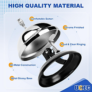 UCEC Desk Bell for Service & Reception Areas - Double-Side Ring Sign & Call Bell for Hotels, Schools, Restaurants