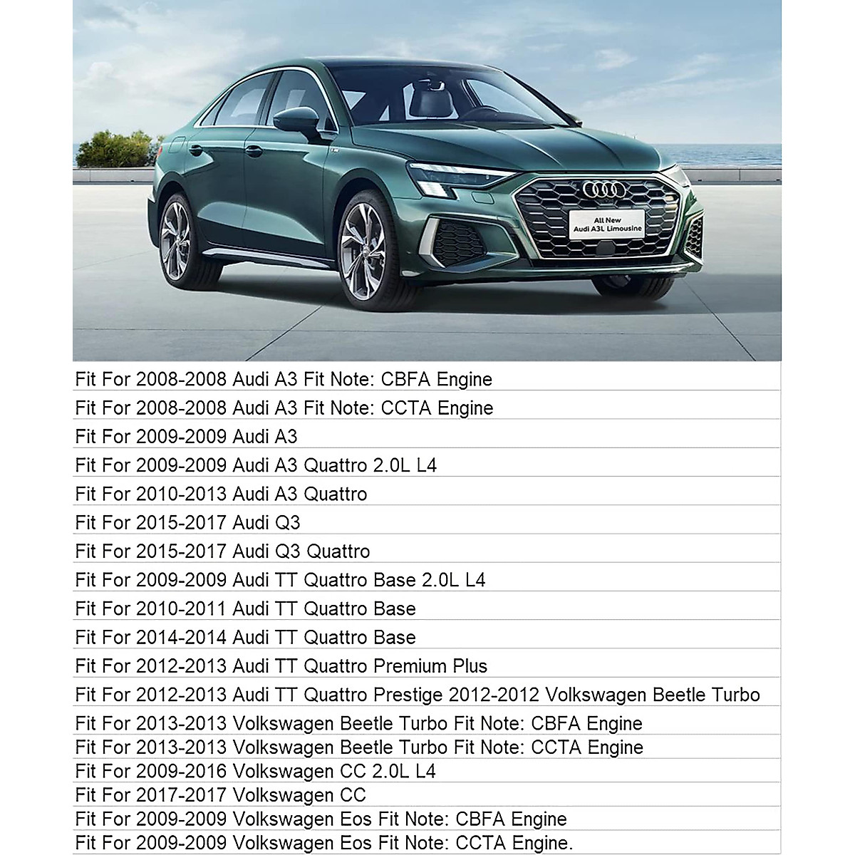 Water Pipe Compatible With 2009-2010 Volkswagen Passat & 2009-2018 Tiguan Replace# 06J121065F