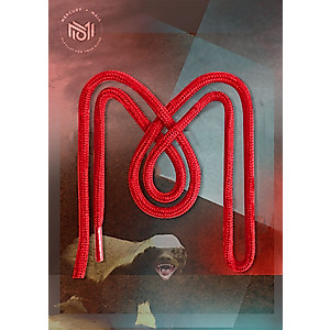 Mercury + Maia Honey Badger Survival Paracord Boot Laces - 7 Strand Nylon Core - Made in USA (Red, 54 inches, 1 Pair)