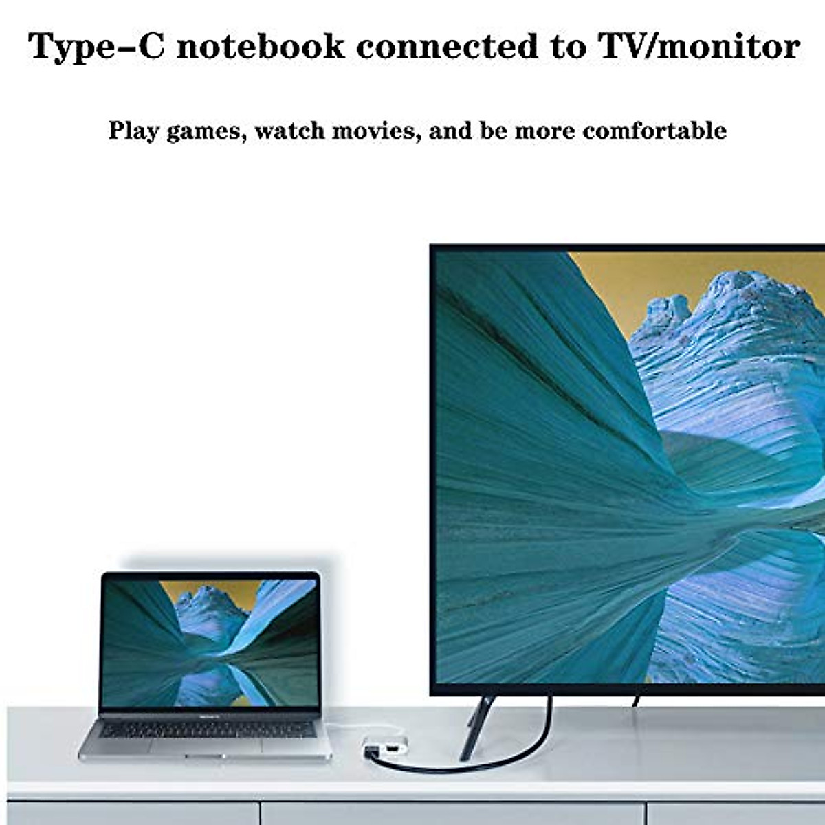 XUNMAIFHB Portable Docking Station,USB C 2-in-1 Type-c to hdmi, vga Type C to HDMI HD Adapter Cable USB3.1 Fast Transmission