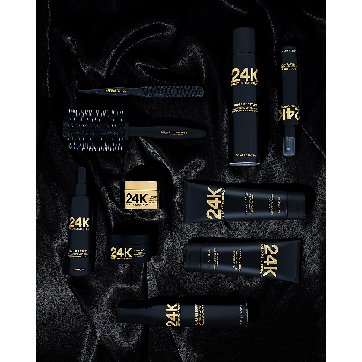 SALLY HERSHBERGER 24K Get Gorgeous StylePro Shampoo - 24K Karat Gold-Infused Cleanser- With Moisturizing, Color-Protecting UV Protection Complex - Paraben and Phthalate Free - 8.5 Fl Oz