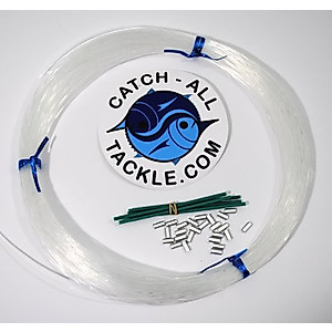 Monofilament Fishing Leader Kit 100yds 1.0mm-100lb Clear-Loop Protectors crimps