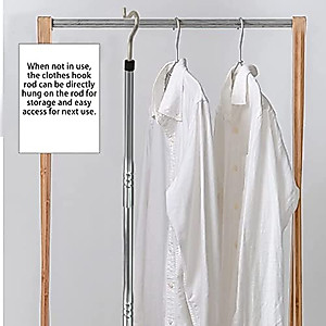 Clothes Hanger Reaching Hook Telescopic Adjustment Clothes Hook Rod Light and can Extend from51 Hook and Sponge Handle. (50inch)