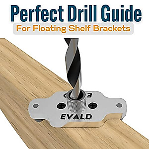 EVALD Dowel Jig Kit for Floating Shelf Bracket | 1/2 inch x 9.8 inch Drill Bit | Doweling Jig for Shelves and Mantels| Hardware Kit for Hidden Shelf Brackets | Floating Shelf DIY Woodworking Tool