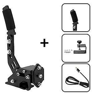 Marada Hand brake 14Bit USB Hall Sensor with Clamp,Only Supported PC Windows Systems（Black）