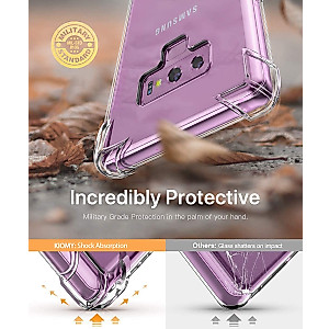 KIOMY Clear Case for Samsung Galaxy Note 9 5G Airbag Corners Shockproof Bumper Protective Phone Cover, Hybrid Design Hard PC Back with Flexible TPU Frame