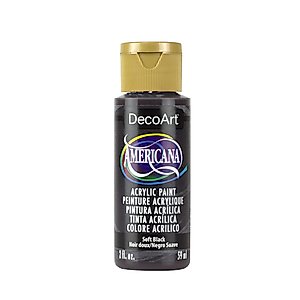 DecoArt Americana Acrylic Paint, 2-Ounce, Soft Black (DA155-3)