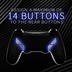 HEXGAMING NEW EDGE 4 Back Buttons & Interchangeable Thumbsticks & Hair Triggers Compatible with ps4 Modded Controller with Paddles - Biohazard Alert