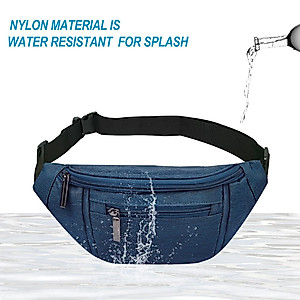 Fanny Pack for Men Women,Crossbody Waist Bag Pack,Belt Bag for Travel Walking Running Hiking Cycling,Easy Carry Any Phone,Wallet (Dark blue)